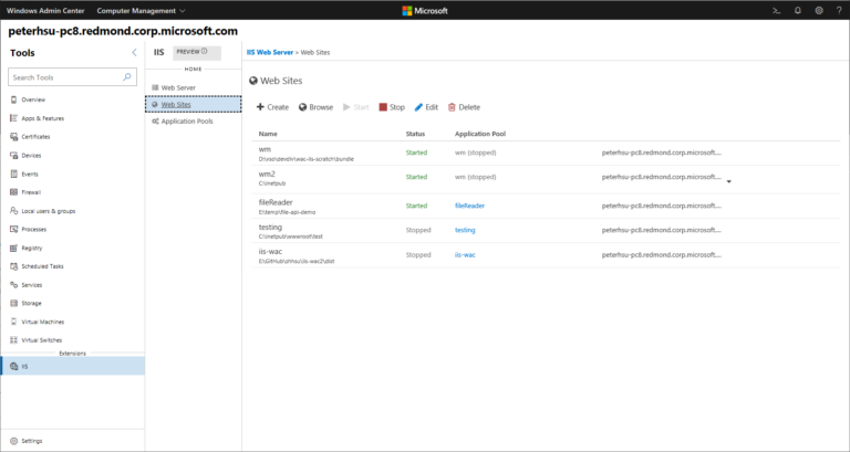 Windows Admin Center Preview 1909