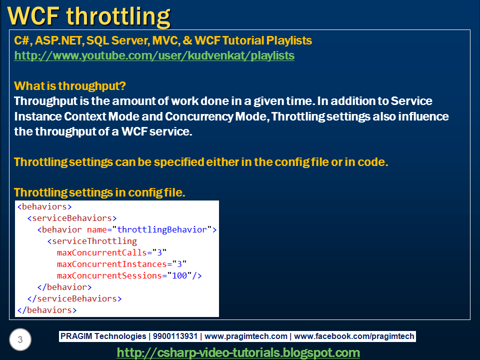 Sql Server Net And C Video Tutorial Part 46 Wcf Throttling