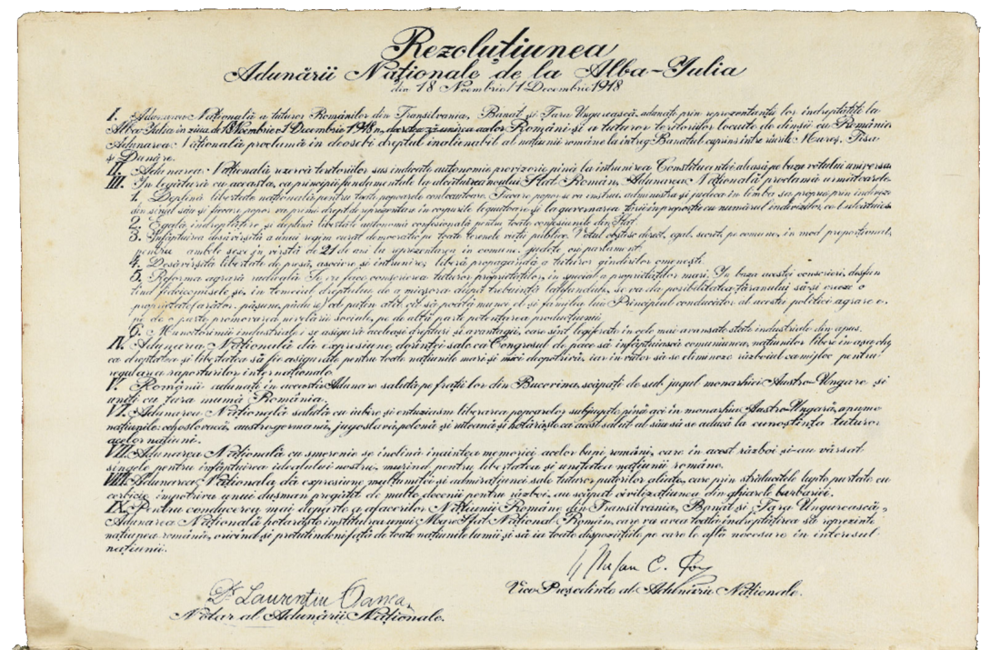 România Documente Istorice Facsimil: Proclamaţia Unirii Alba Iulia 1 ...