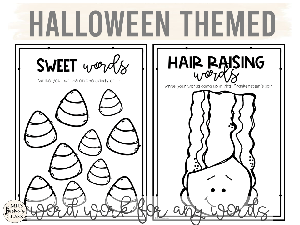 Fall Themed Word Work Spelling Activities for ANY Words | Mrs. Bremer's ...