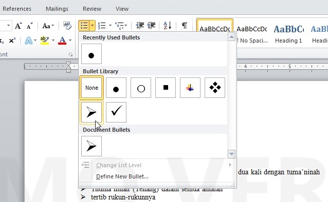 Menggunakan bullet pada Microsoft Word - Teknologi Informasi