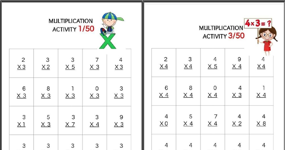 MULTIPLICATION WORKSHEETS for Beginners - Guro Tayo