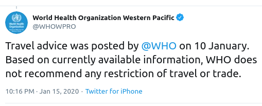 Avian Flu Diary: WHO WPRO Twitter Announcement Of Japan's Coronavirus ...