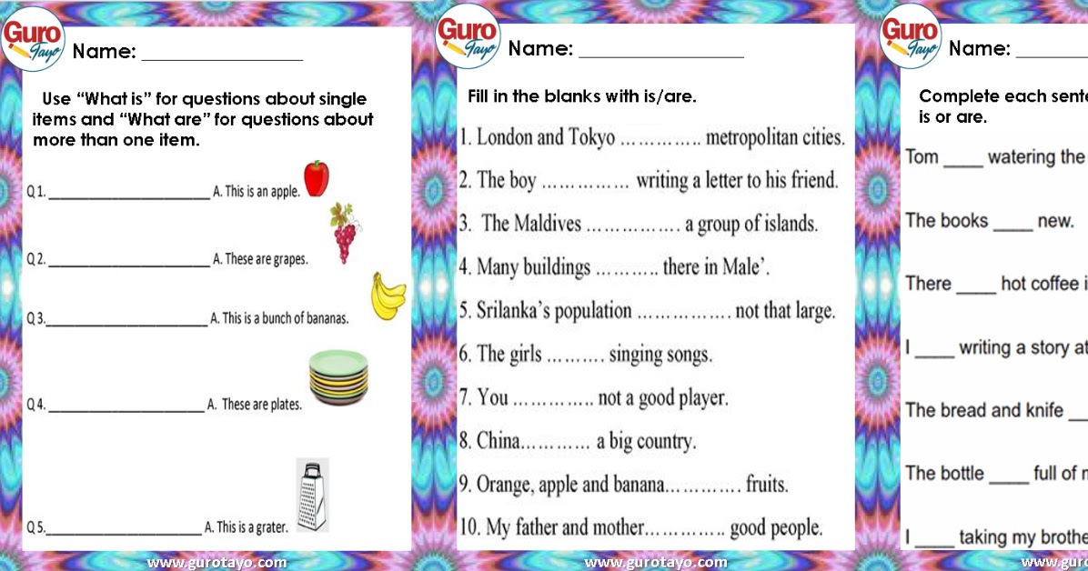 IS And ARE WORKSHEETS Free Download Guro Tayo is-and-are-worksheets-free-download-guro-tayo