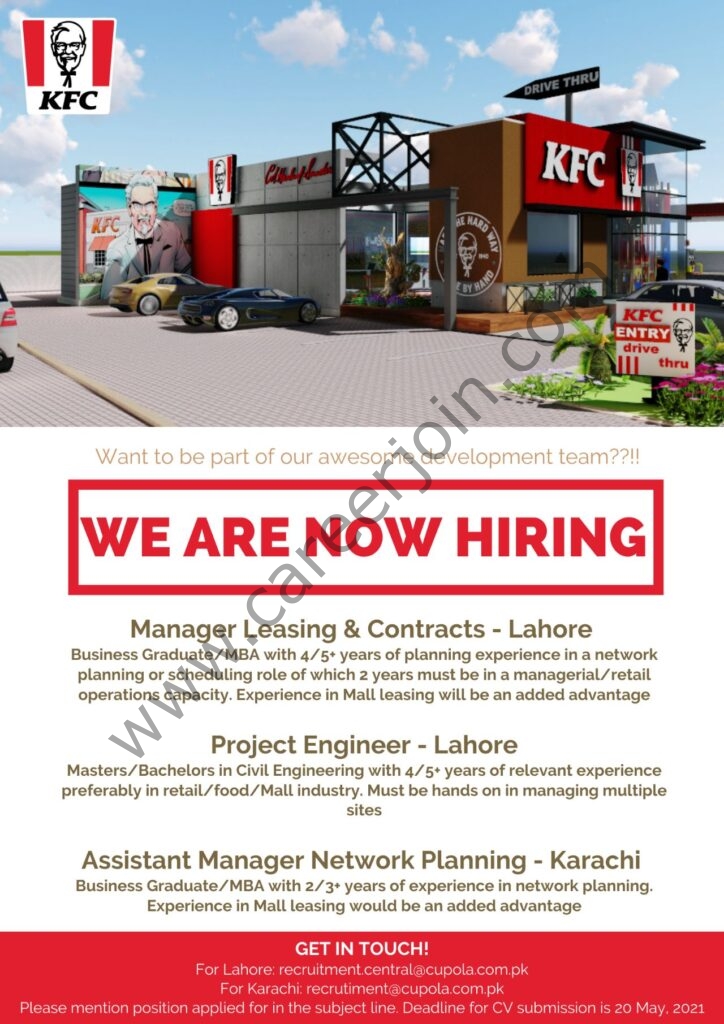 Jobs in KFC Pakistan