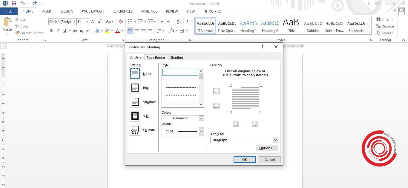 Cara Edit Border di Microsoft Word - KEPOINDONESIA