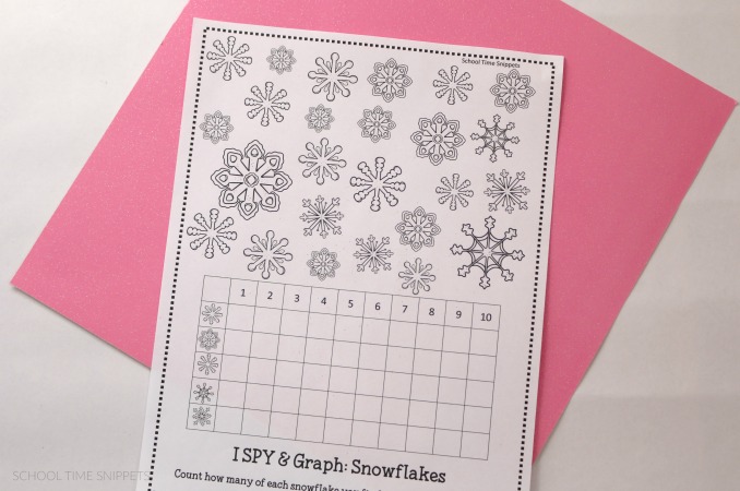 Snowflakes Kindergarten Graph Worksheet | School Time Snippets