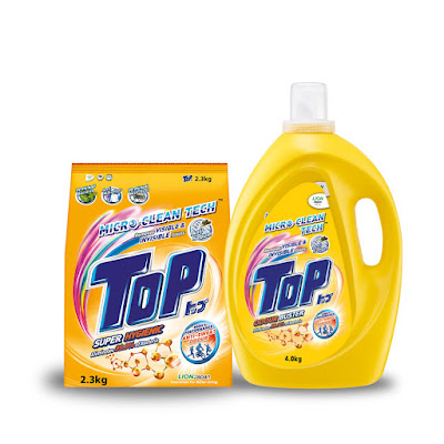 Serbuk pencuci TOP Super Hygienic Powder dan cecair pencuci TOP Odour ...