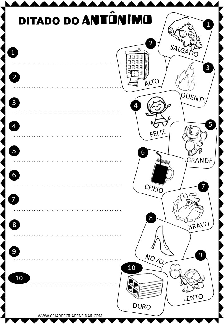 ANTÔNIMOS E SINÔNIMOS – Criar Recriar Ensinar