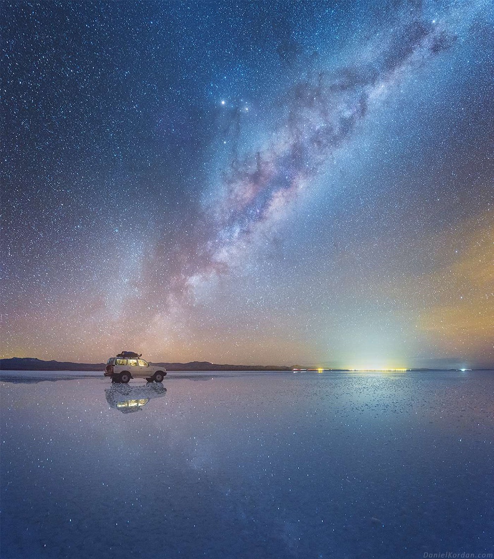 The Milky Way Reflected Onto The Largest Salt Flat In The World