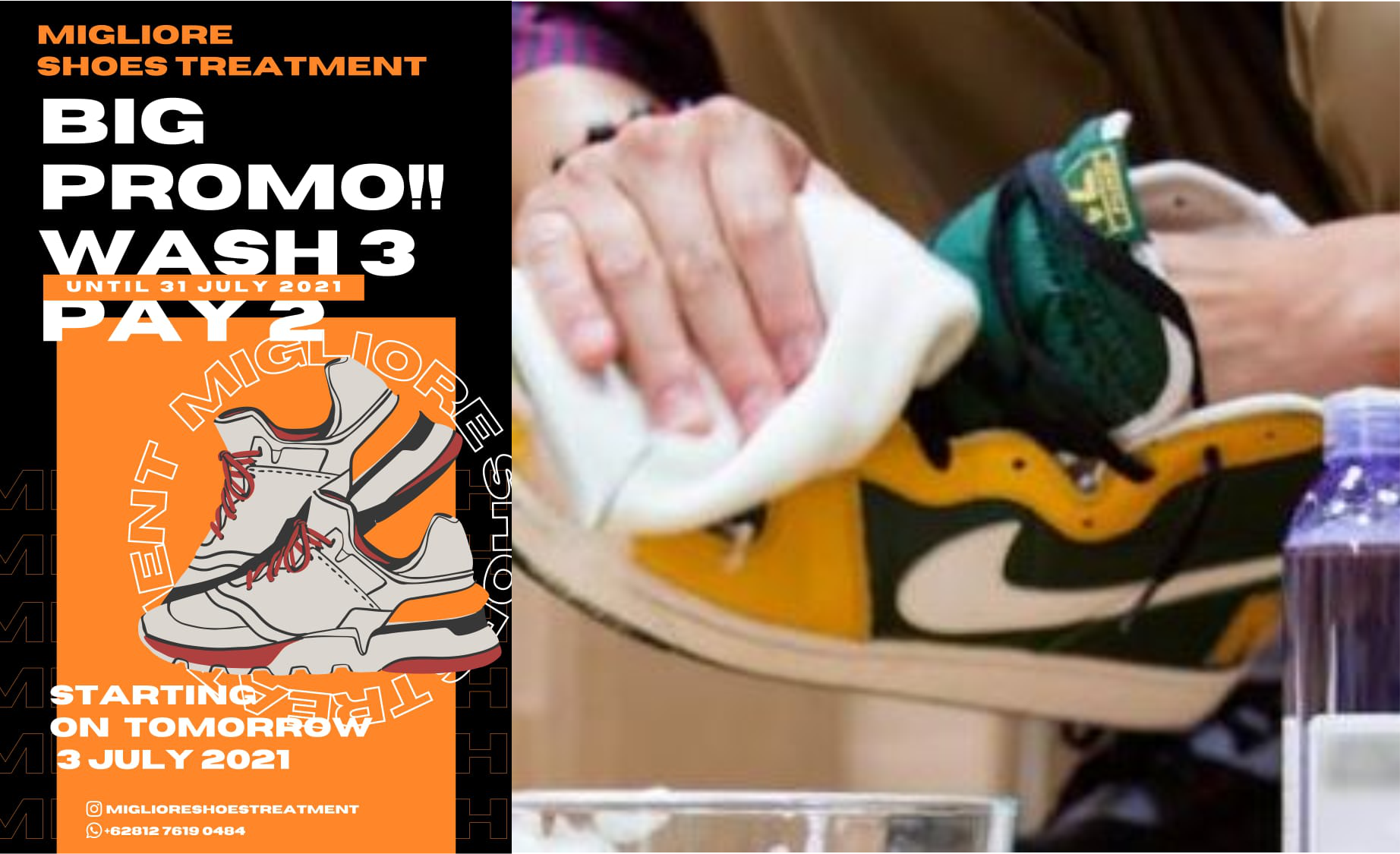 Grand Opening Migliore Shoes Treatment, Ada Promo Cuci 3 Bayar 2