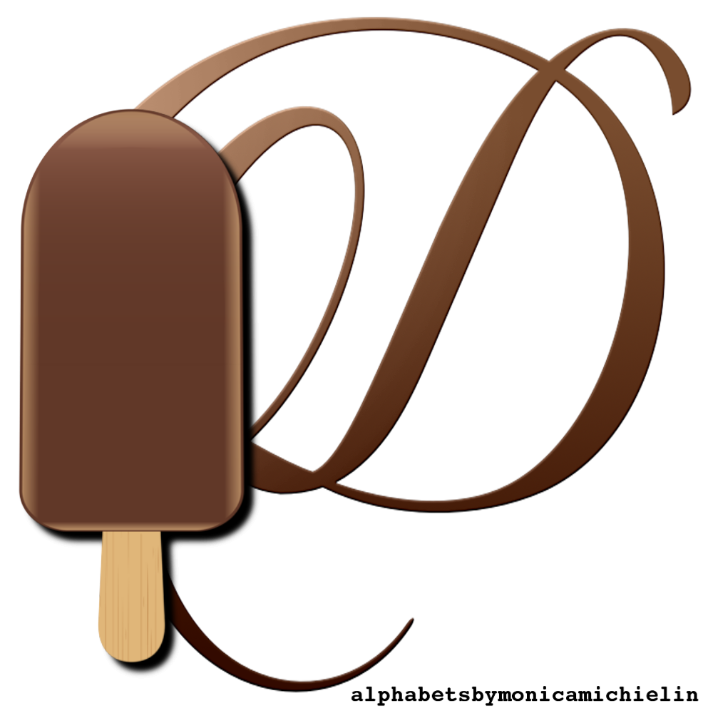 M. Michielin Alphabets: 6 - BROWN CHOCOLATE POPSICLE ICE CREAM ALPHABET PNG