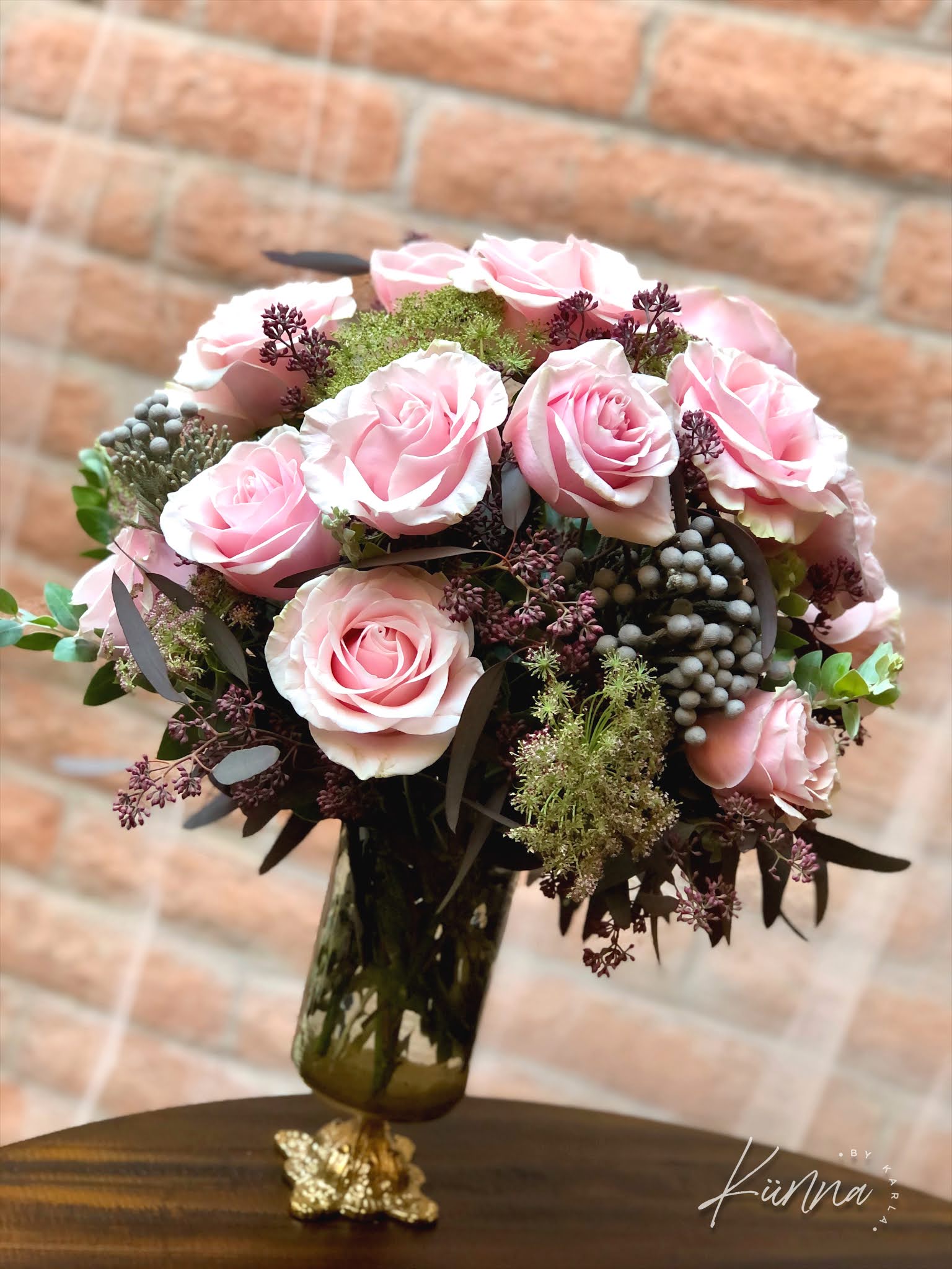 Rose & Silver Brunia Bouquet - Kunna by Karla
