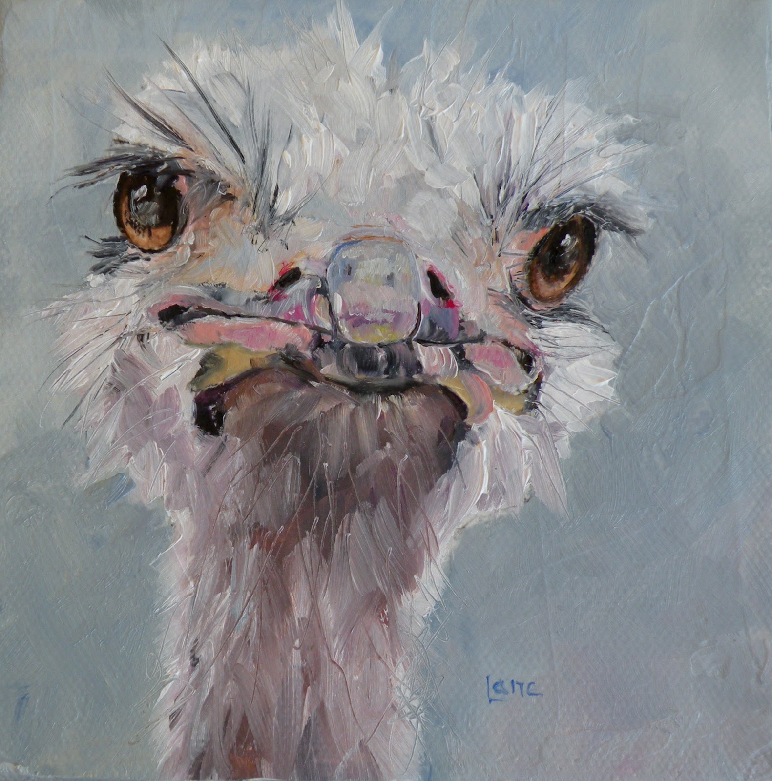 ART FOR LIFE: "SAY WHAT?" - AN OSTRICH! © SAUNDRA LANE FINE ART