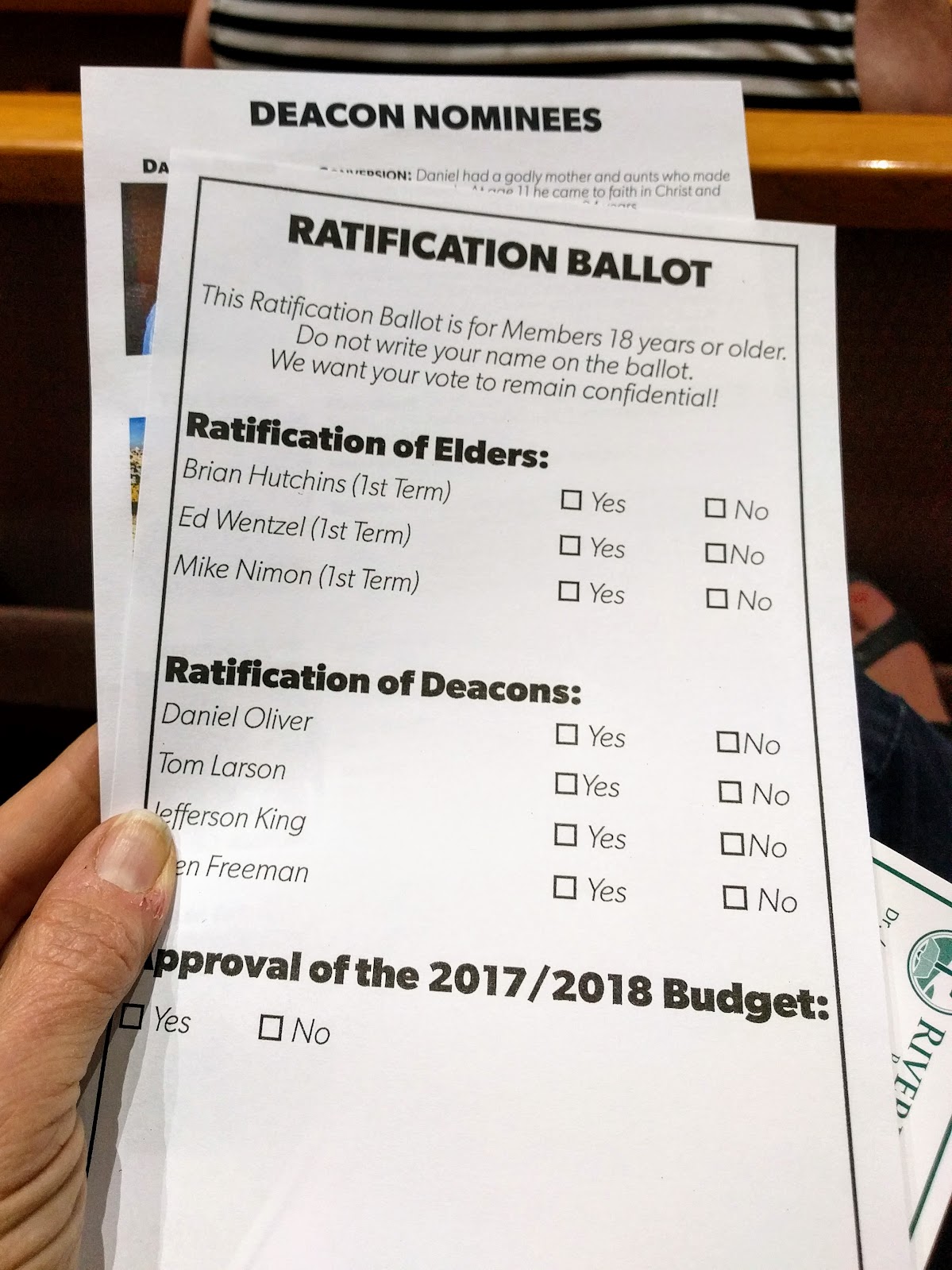 Church and States: We go to Church and Find a Business Meeting