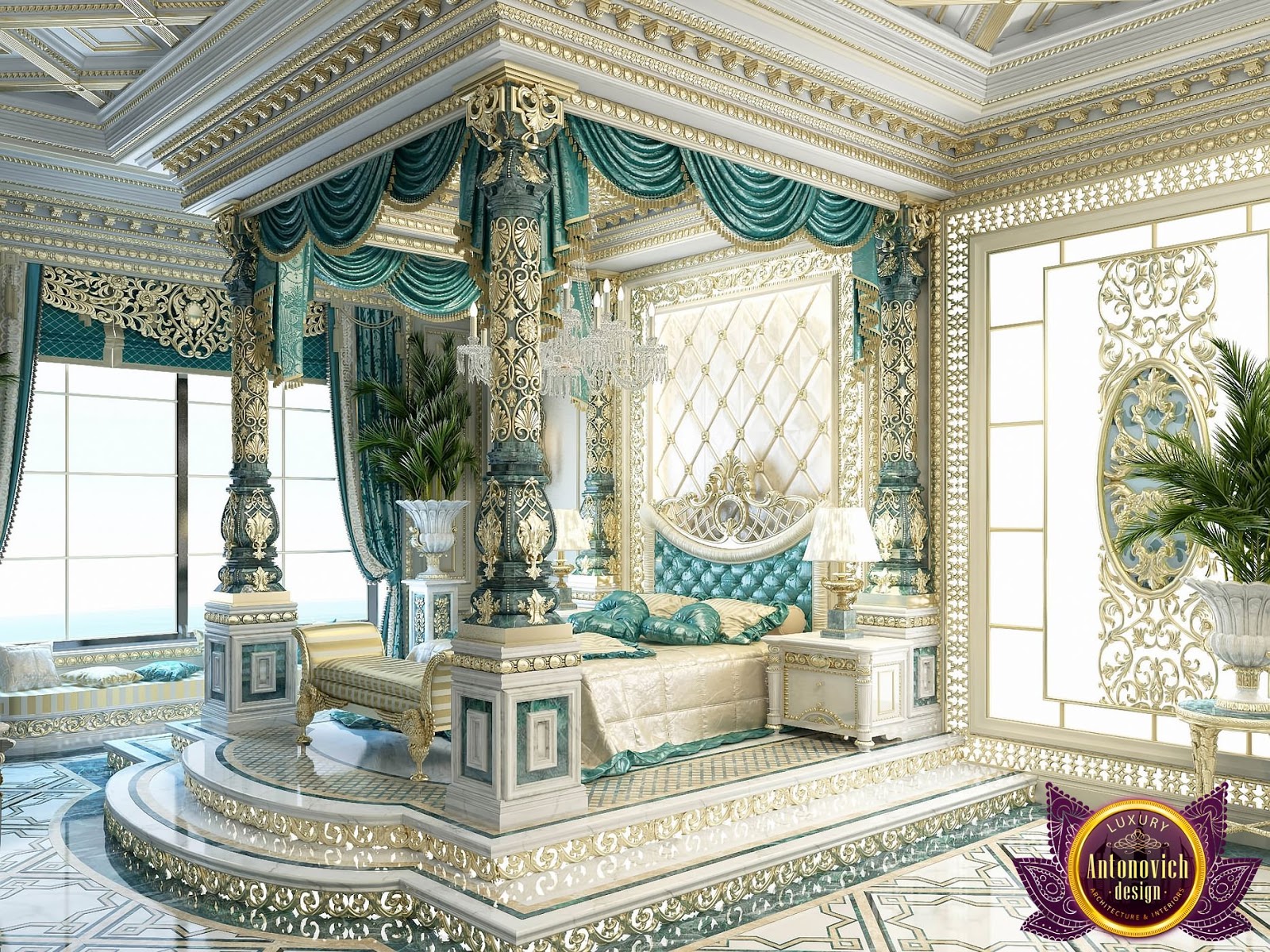 LUXURY ANTONOVICH DESIGN UAE: Luxury Interior Bedroom of Katrina Antonovich