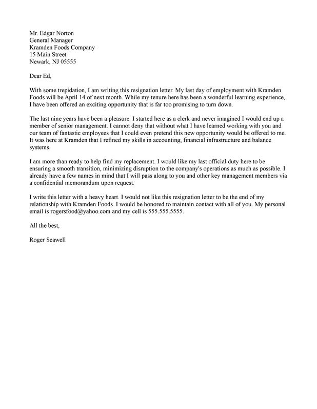 Letter Of Resignation Casual - Formal Letter