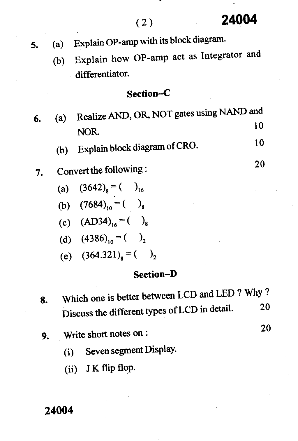 MDU B.Tech 2nd Semester Basics of Electronics May 2018 Question Paper - University Question Papers