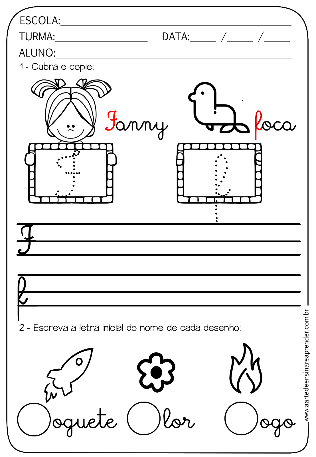 Atividade Pronta - Alfabeto: Traçado das letras - A Arte de Ensinar e ...