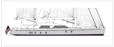Preliminary Design - Modern Flybridge Motorsailer Ketch | Wooden Fish ...