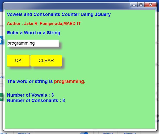 Free Programming Source Codes And Computer Programming Tutorials Vowels And Consonants Counter 0463