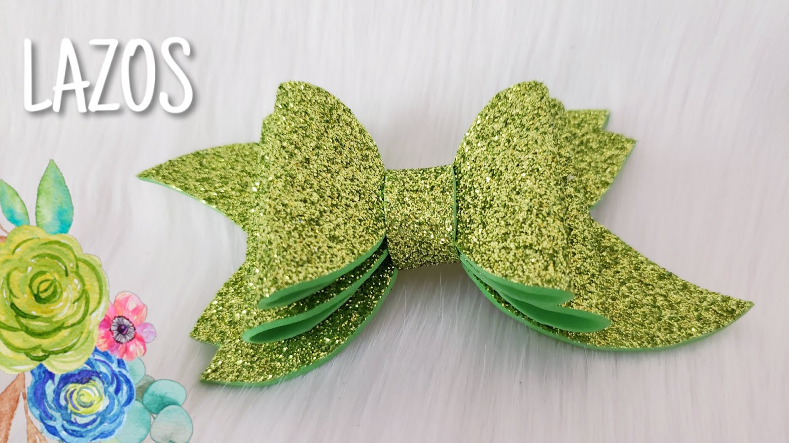 Rosari: Lazo en Foami de color verde
