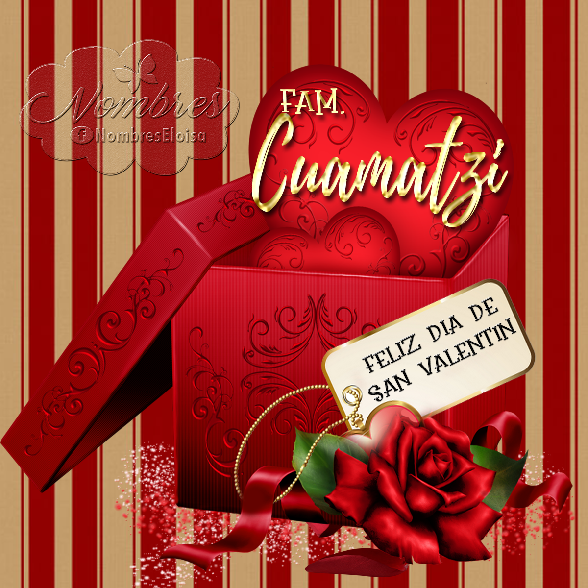 Caja Sorpresa corazón San Valentin Apellidos