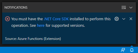 Microsoft BI Tools: Setup Visual Studio code for Azure Functions