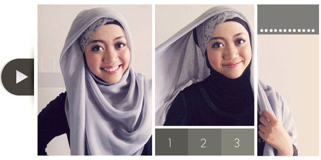 TUTORIAL PAKAI JILBAB: Tutorial Jilbab Segi Empat Simpel dan Cantik