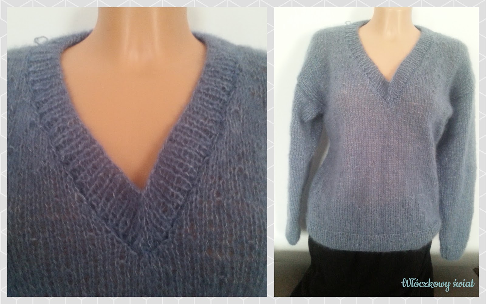 włóczkowy świat: pulower w serek