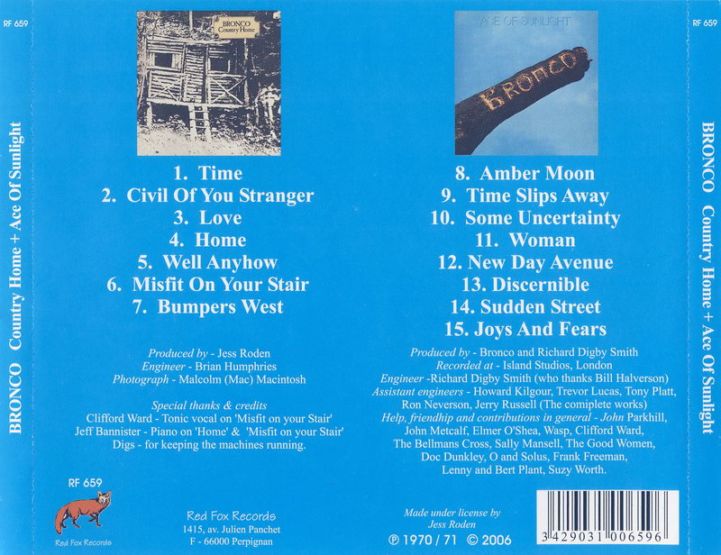 ENTRE MUSICA: BRONCO - Country home (1970) + Ace of sunlight (1971)