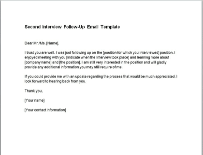 Sample Follow Up Email After Phone Interview ~ Certificate Letter