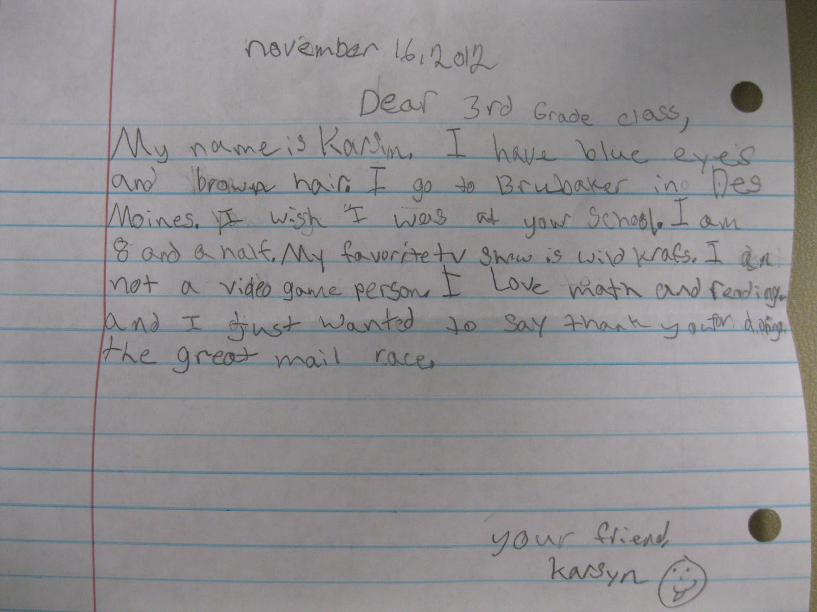 Mrs. Ussery's Second Grade Class: Great American Mail Race