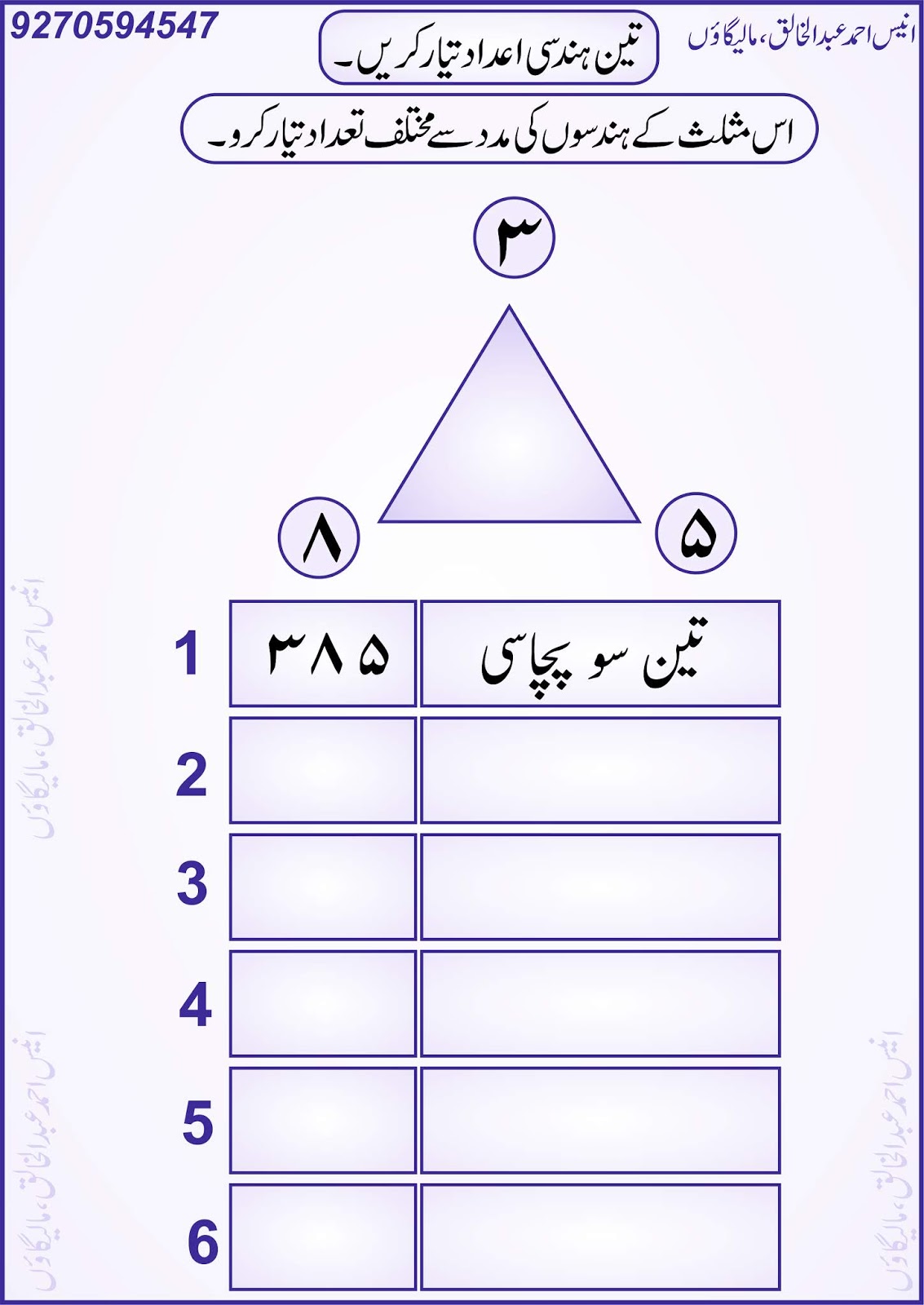 M.M.C. Urdu Pri. School No 27: new Educational Charts