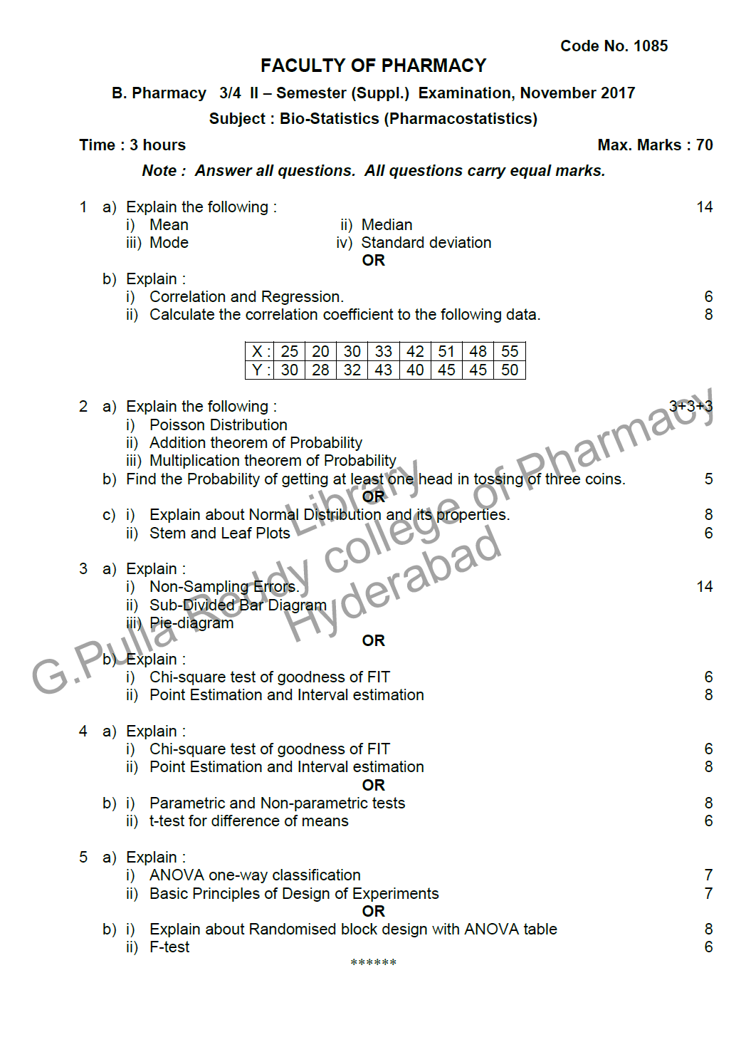 Osmania University B. Pharmacy 3/4 II - Semester (Supplementary ...