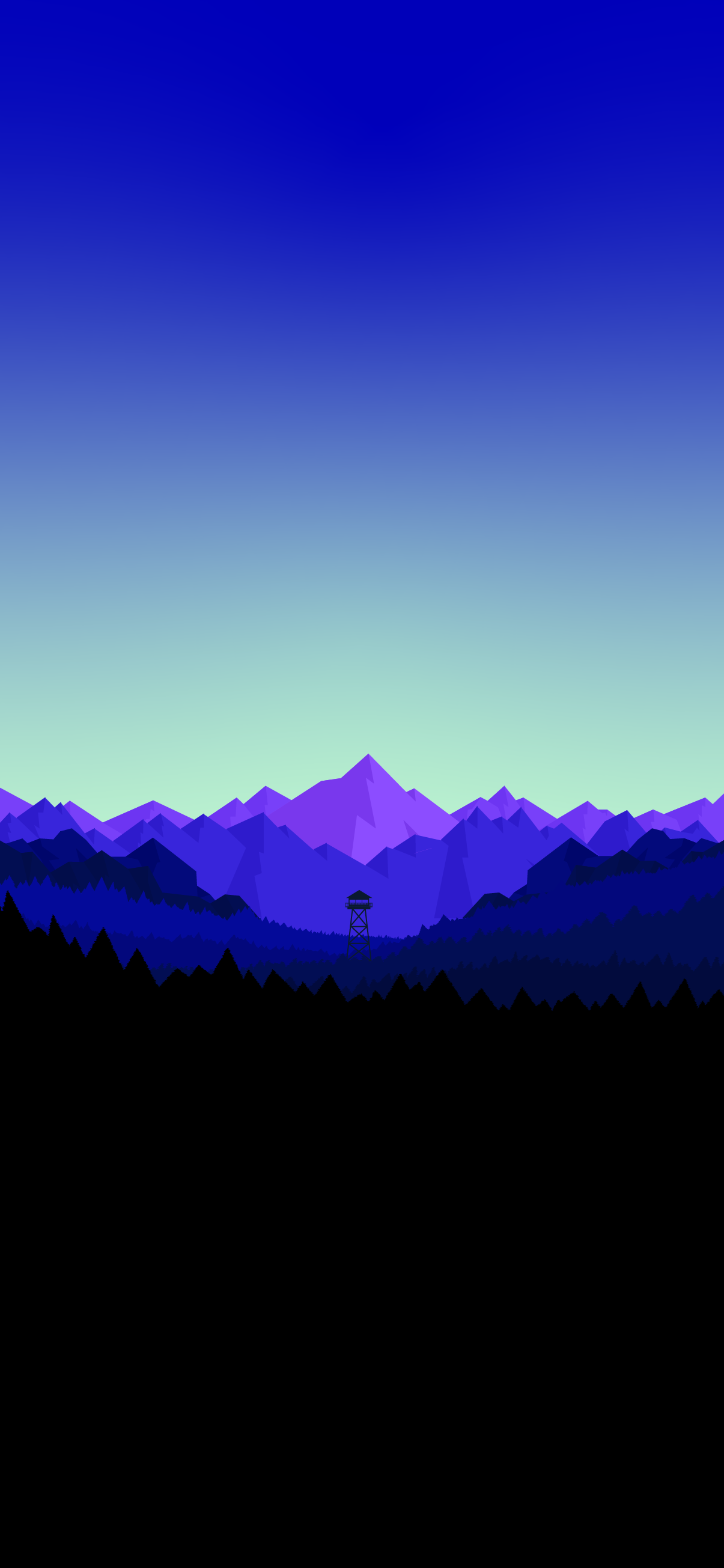 Iphone wallpaper - Watchtower forest landscape