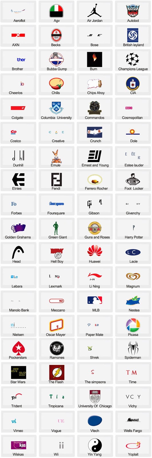 Level 12 - Logo Quiz Answers