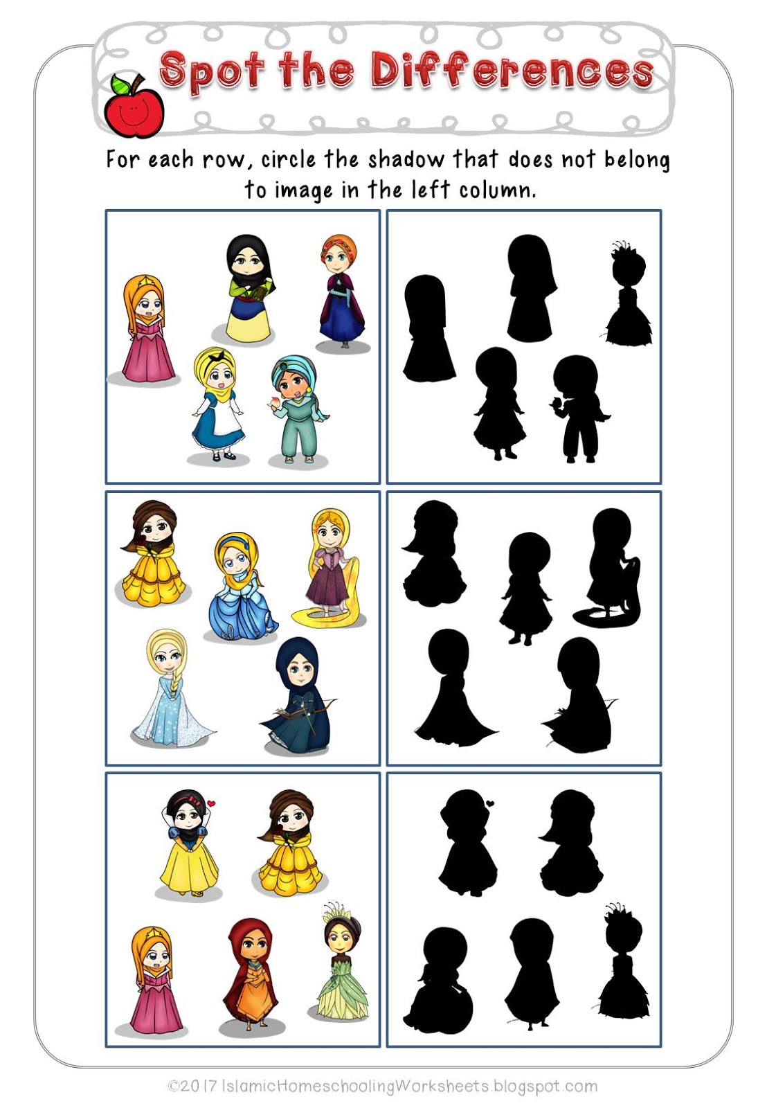 FREE Disney Princess Preschool Pack - Islamic Version ~ Islamic ...