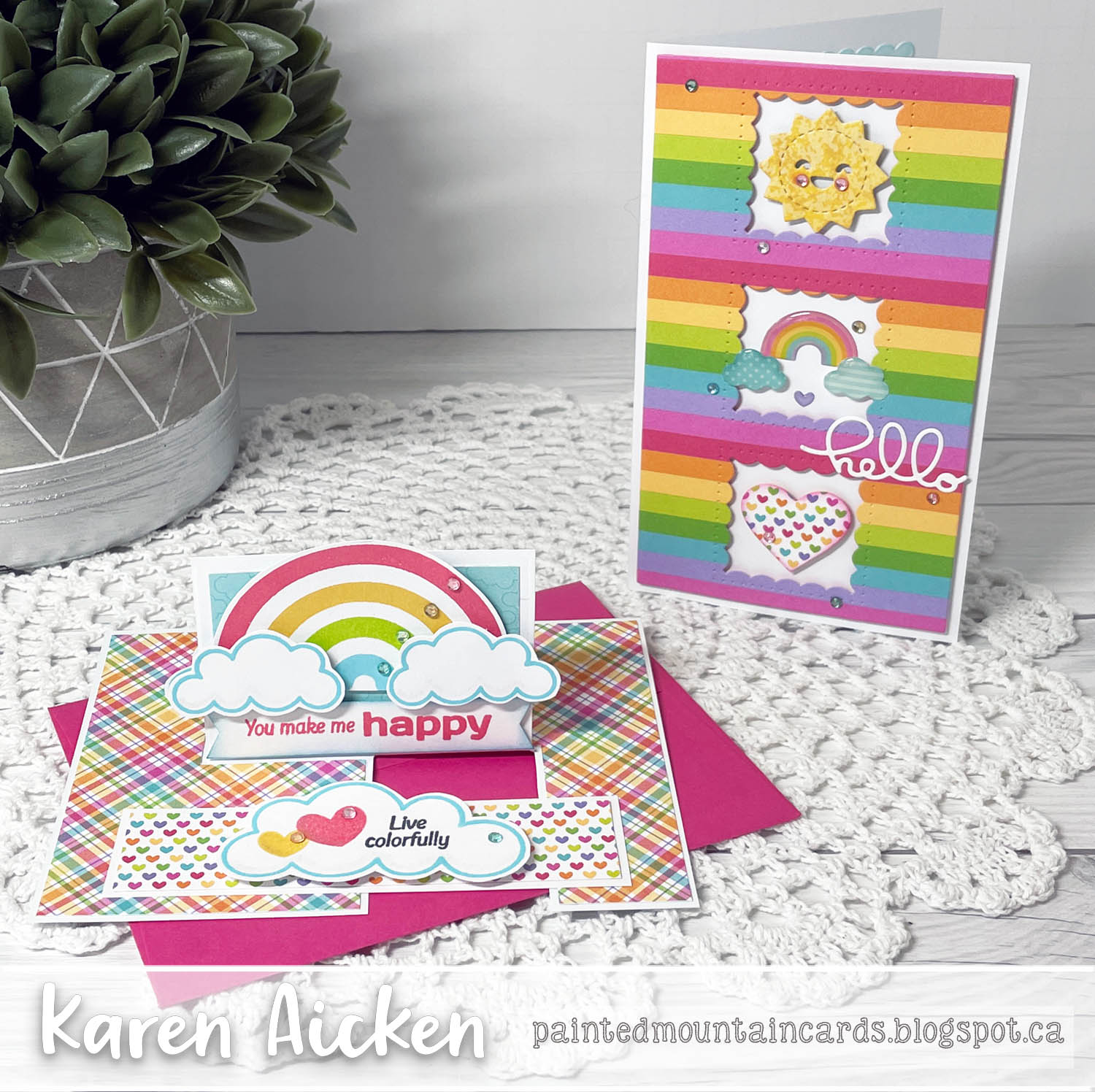 Painted Mountain Cards: 'Rainbow Is My Favorite Color' Card Kit Card Duo