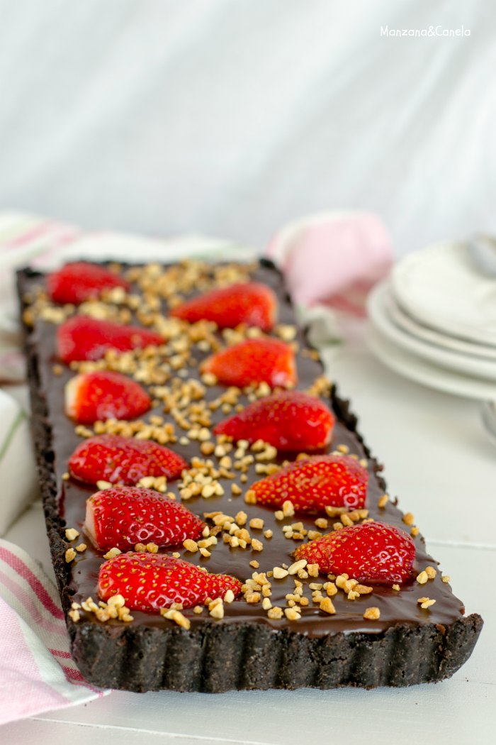 Manzanaandcanela Tarta De Chocolate Y Fresas Sin Horno