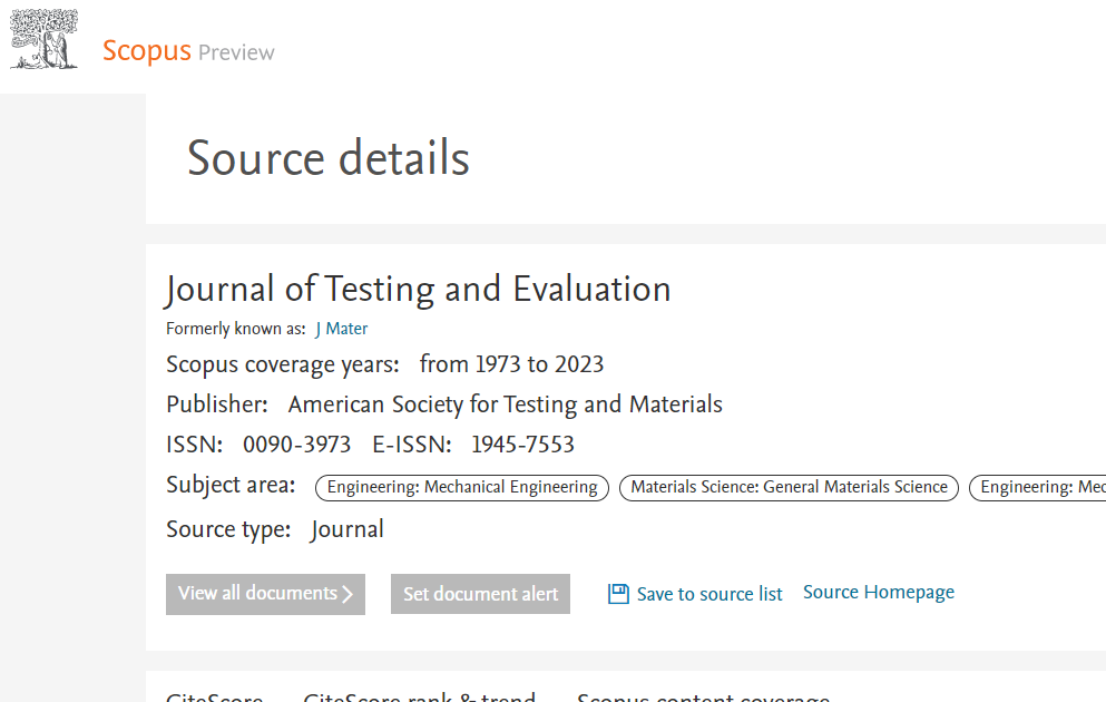Scopus Indexing - Facts
