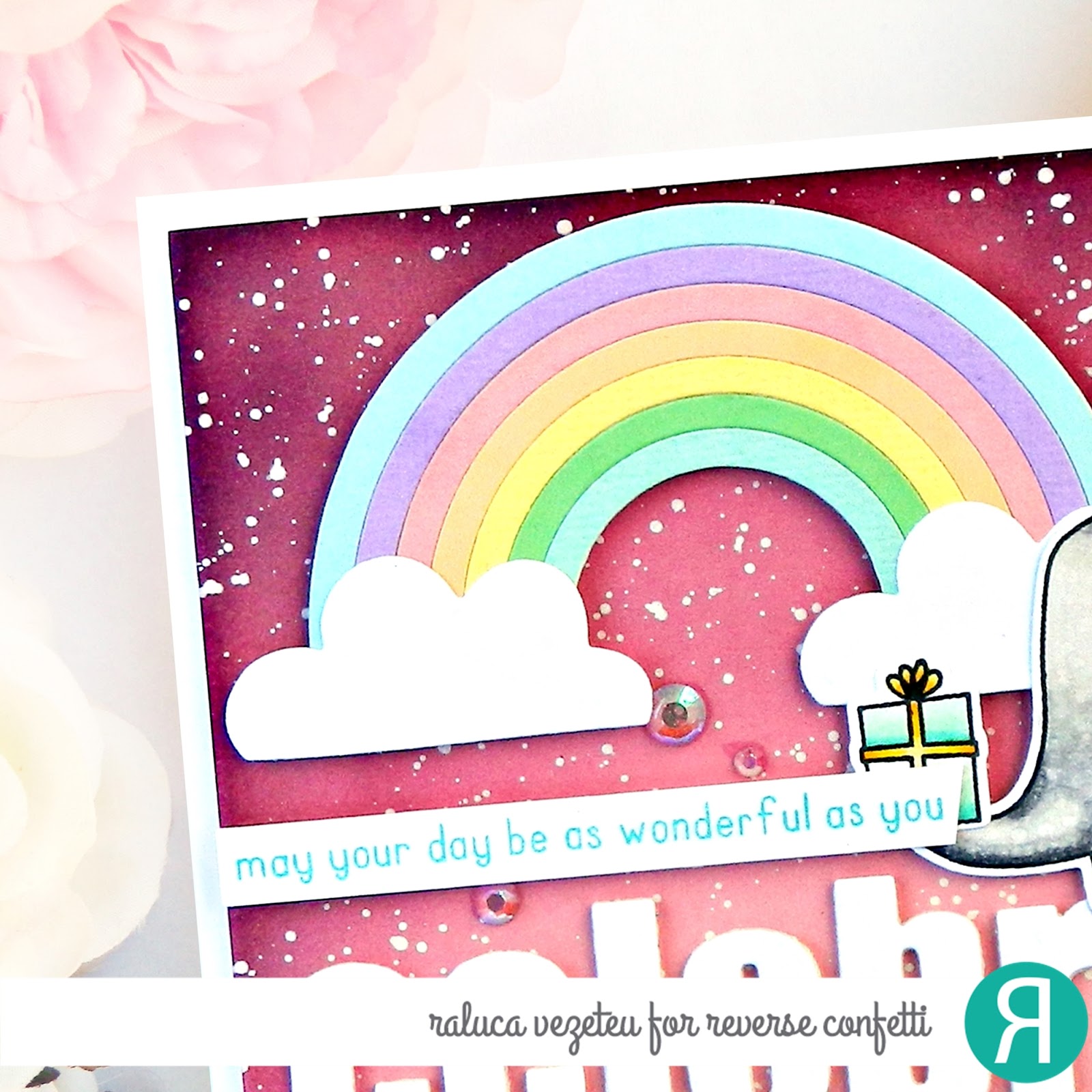 Celebrate - Reverse Confetti Handmade Card