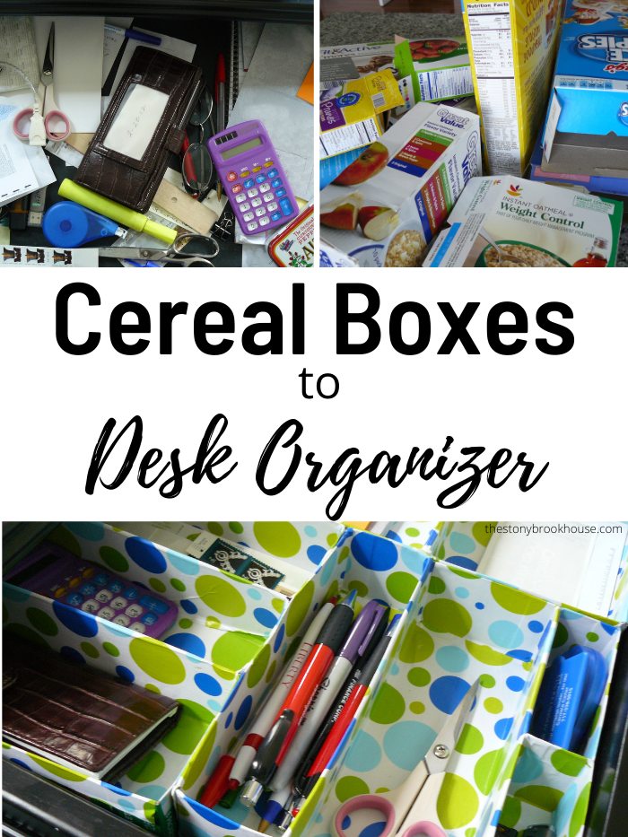Cereal Box Desk Organizer | The Stonybrook House