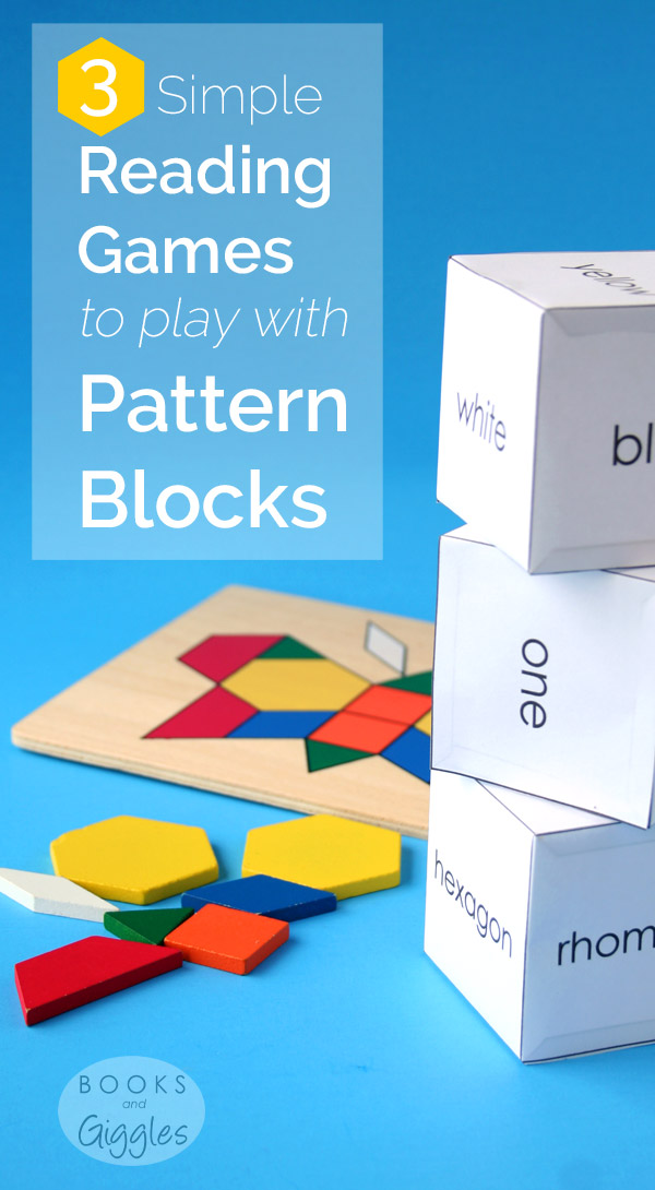 3 Simple Reading Games with Pattern Blocks {Free Printable}