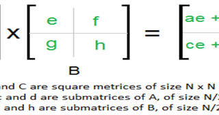 Strassen's matrix multiplication ~ ashrafedu