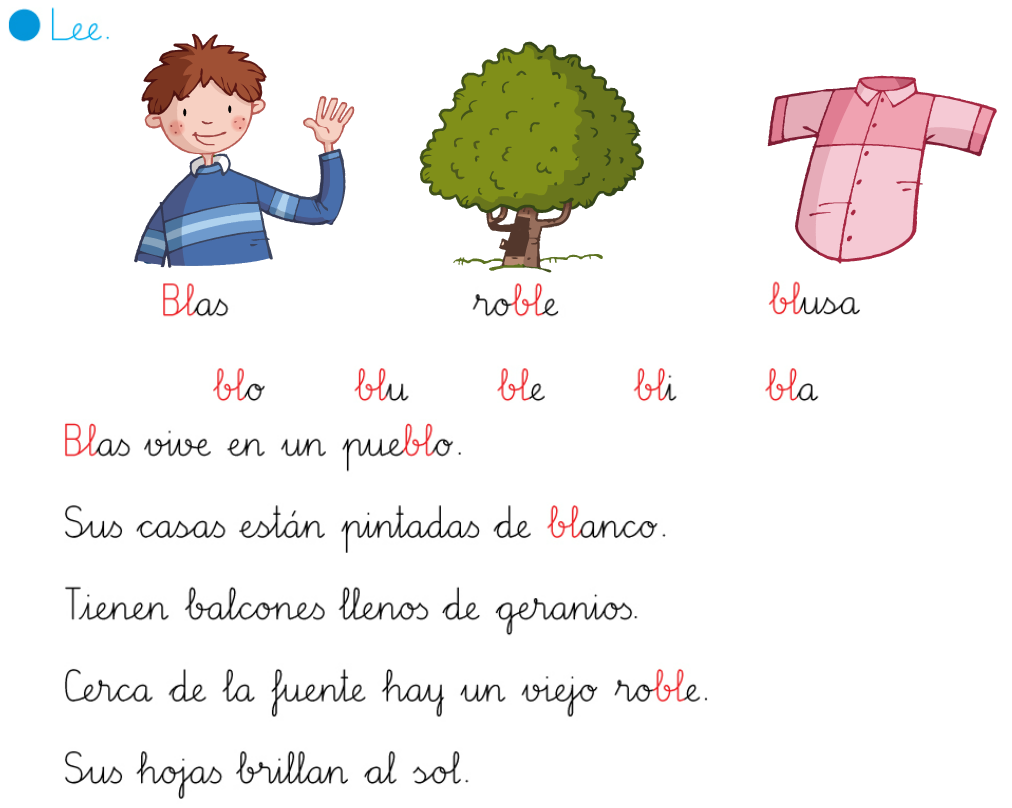 Lecturas interactivas con sílabas trabadas - Aula de Elena