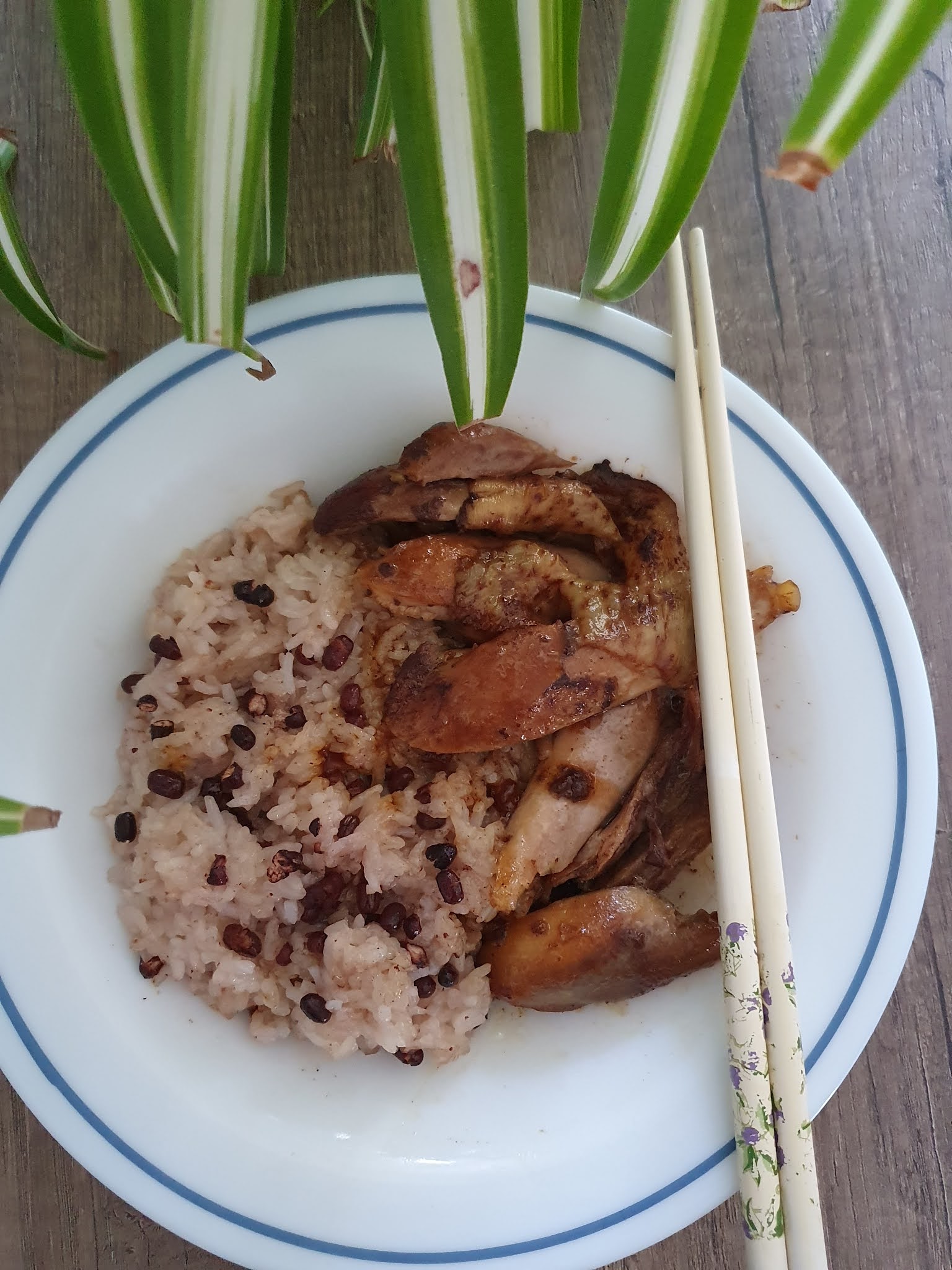 FloViCook: Riz gluant aux haricots Azuki et Poulet laqué aux 4 épices ...