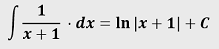Matemáticas10: Integral de 1/(x+1)