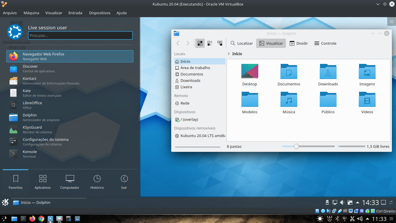 Kubuntu 20.04 LTS ( Focal Fossa ) em desenvolvimento