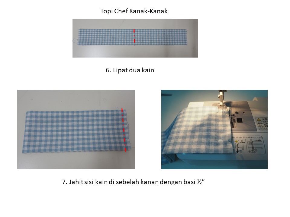 nanyfadhly: Cara Menjahit Topi Chef Kanak-Kanak Menggunakan Mesin Jahit